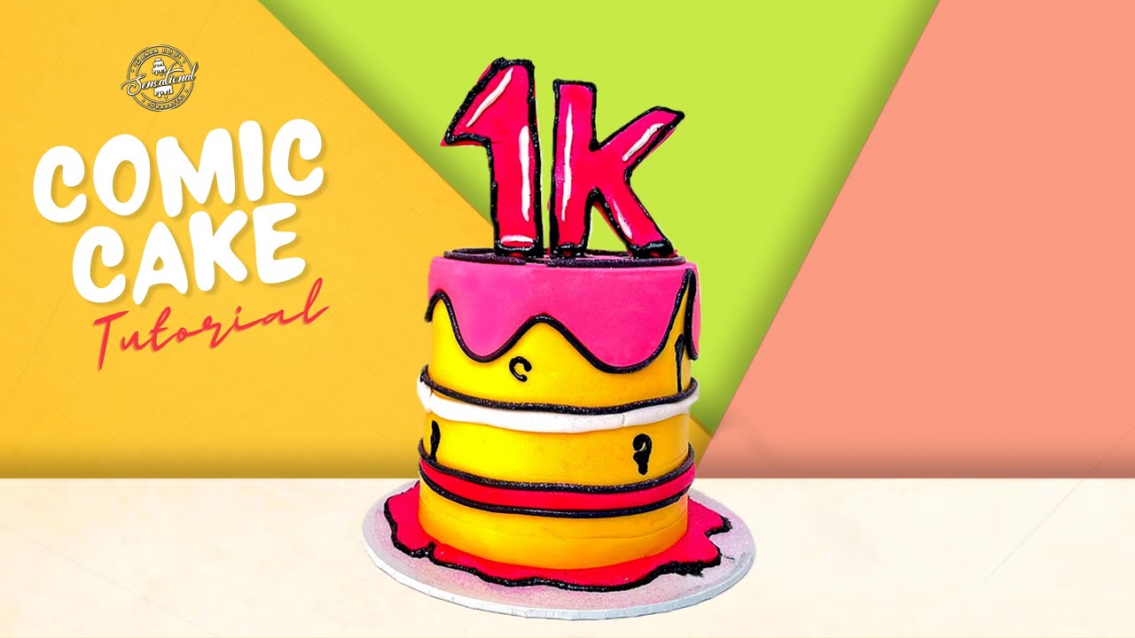 Comic Cake Tutorial to Celebrate 1000 Subscribers - YouTube