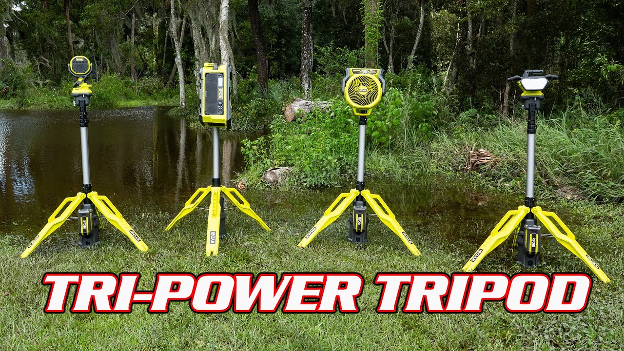 18V, 40V, & 120V - RYOBI PCL691 Tripower Tripod LED Light Review - YouTube
