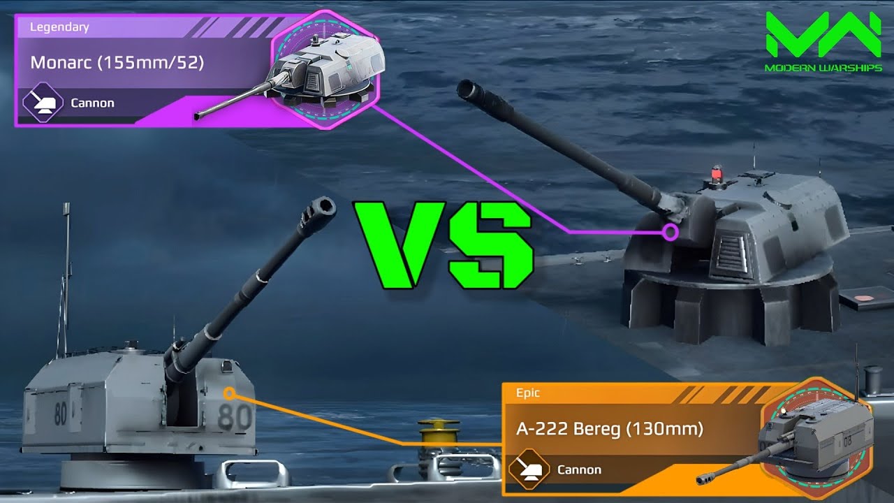 New Cannon! A-222 Bereg (130mm) VS Monarch (155mm) | Cannon Comparison ...