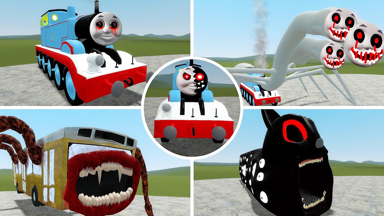 CURSED THOMAS EVOLUTION VS CURSED BUS EATER VS CAT EATER IN GARRY'S MOD - YouTube