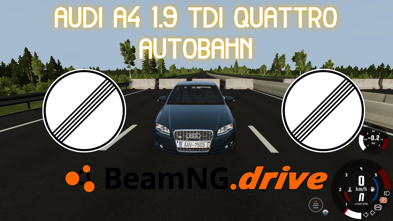 Audi A4 B7 1.9 TDI Quattro Autobahn-BeamNG Drive (#9) - YouTube