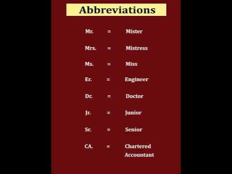 Profession Abbreviations Abbreviations#shortsfeed #shortsviral #shorts ...