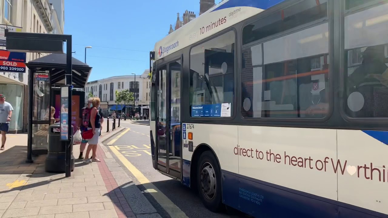 Stagecoach Bus Route Pulse Arriving Into Worthing Town Centre - YouTube