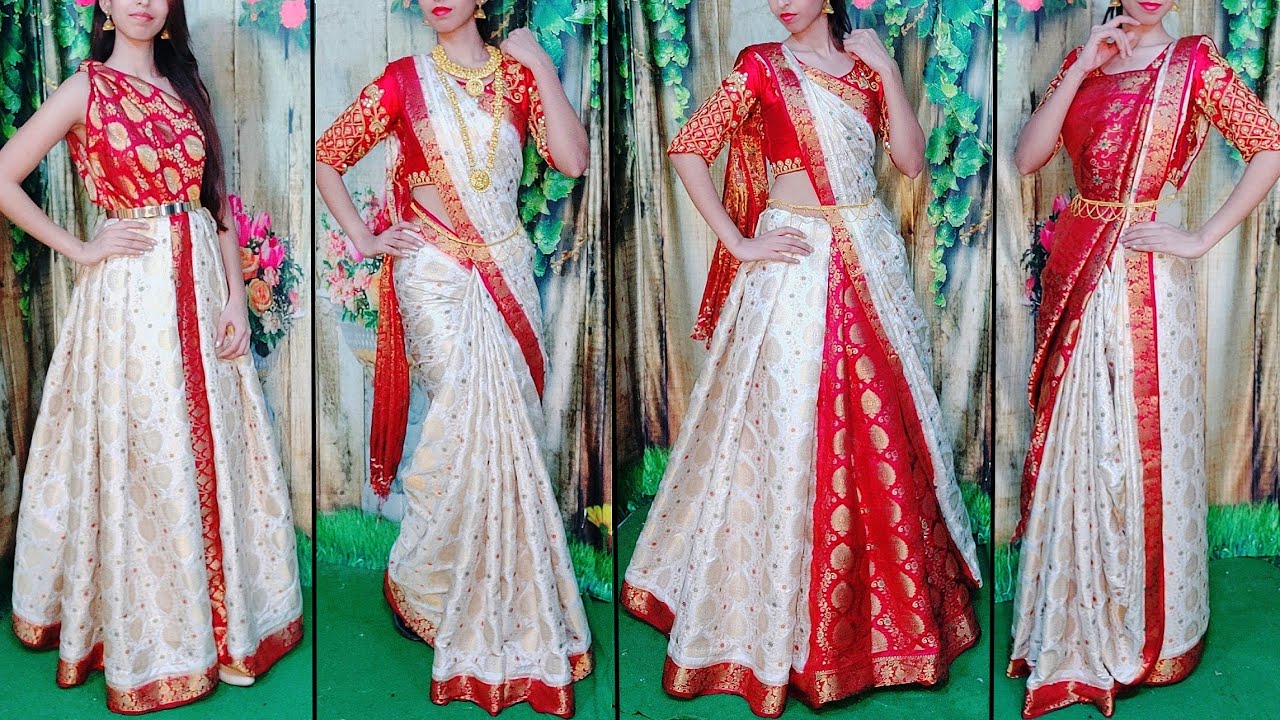 SOUTH INDIAN STYLE/MAHARANI STYLE/BENGALI STYLE|SILK SAREE DRAPING IN ...