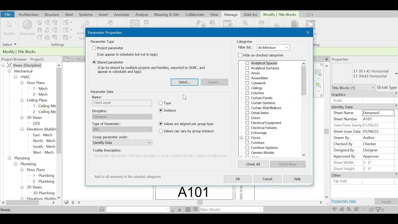 Add shared parameters in Revit - add label parameters - YouTube