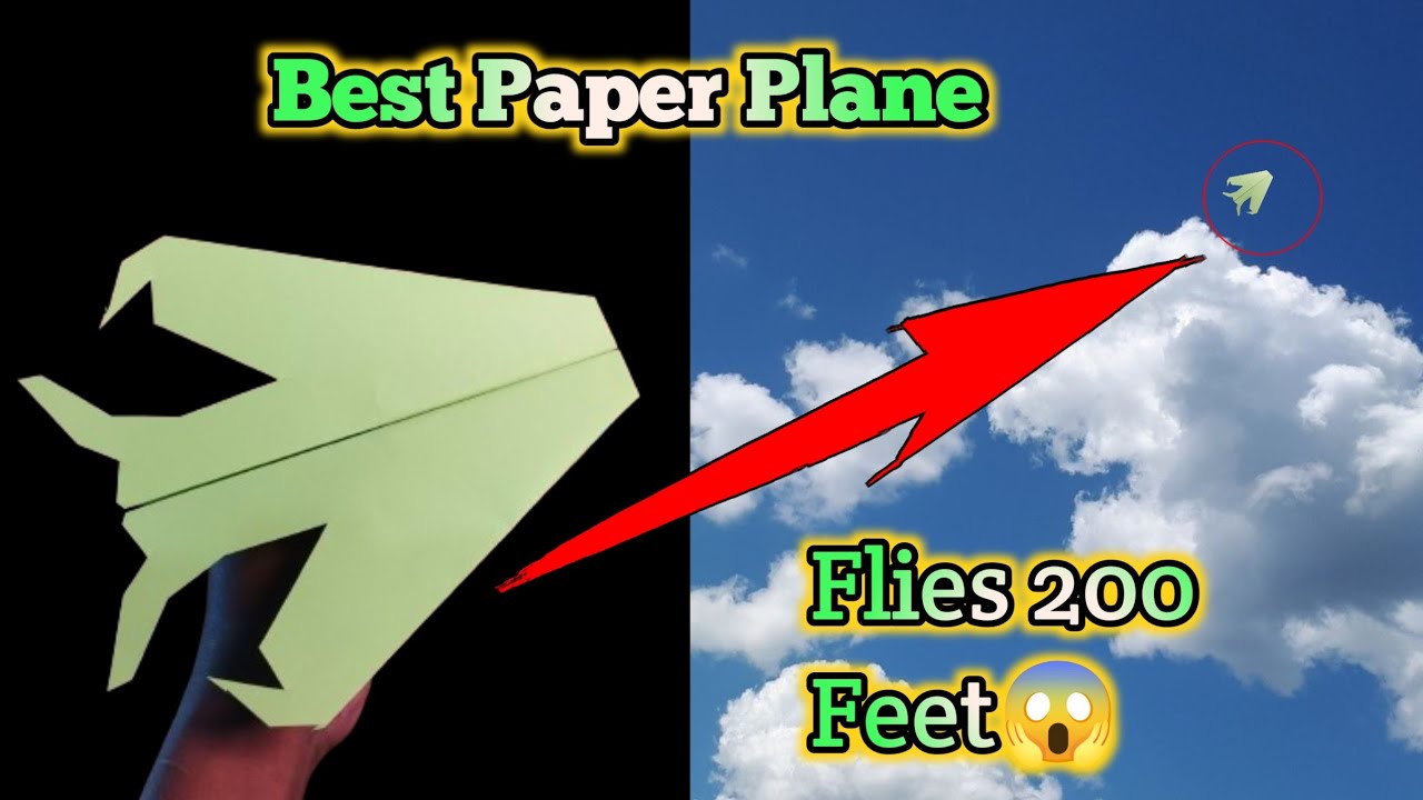 how to make a best paper Plane that flies 200 Feet 😱 Amazing Fold ...