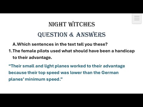 Night Witches Class 7 Question Answer Gulmohar Chapter 9 Book Exercise ...