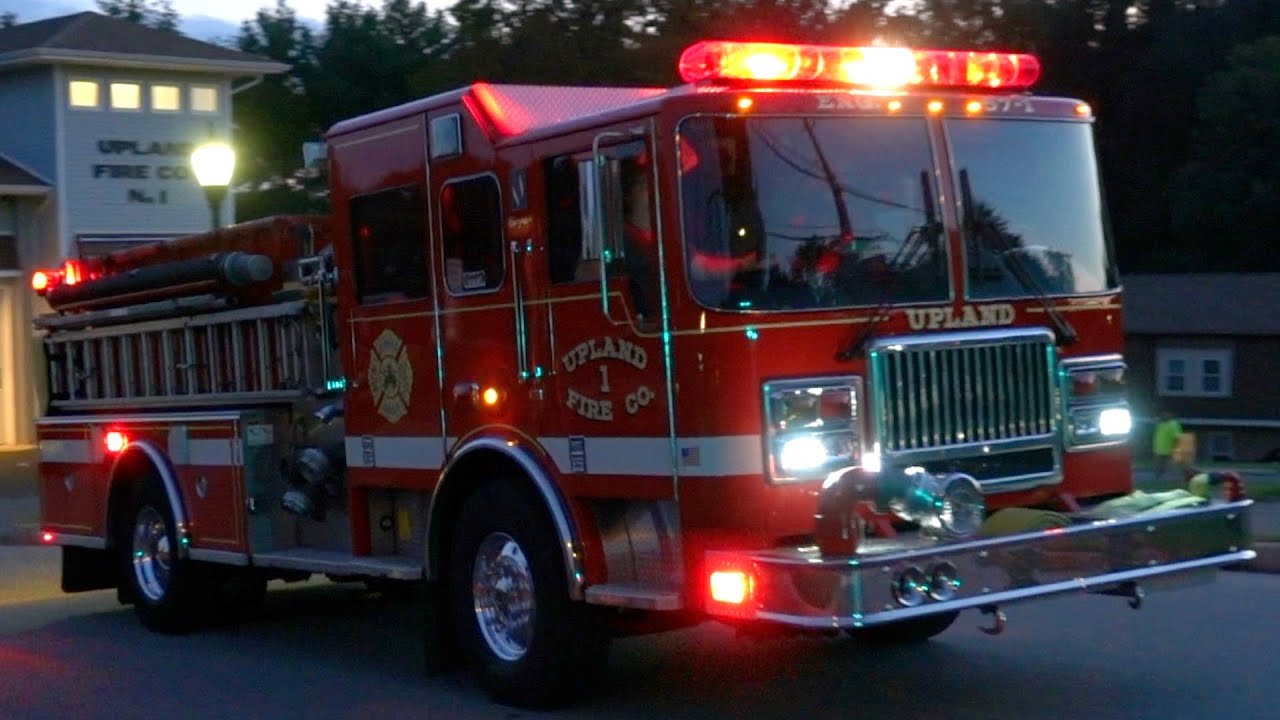 Upland Fire Company Engine 57 Responding - YouTube