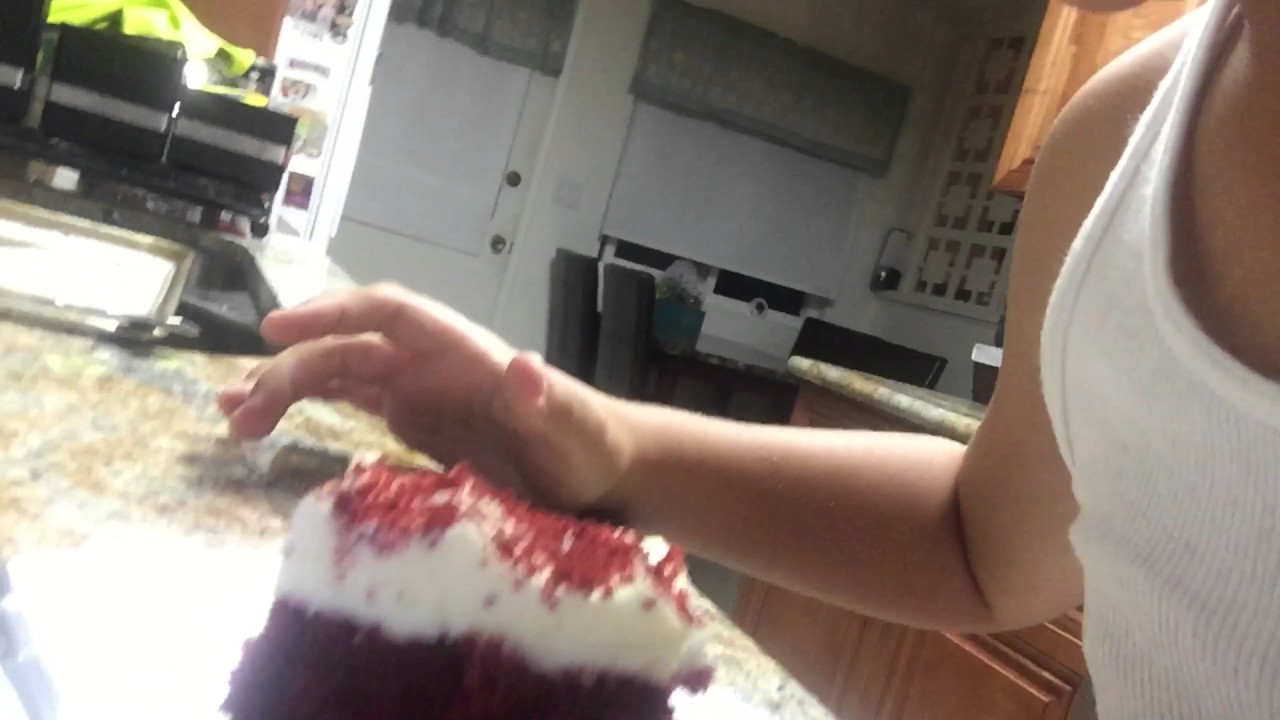 Smashing face into cake lol - YouTube