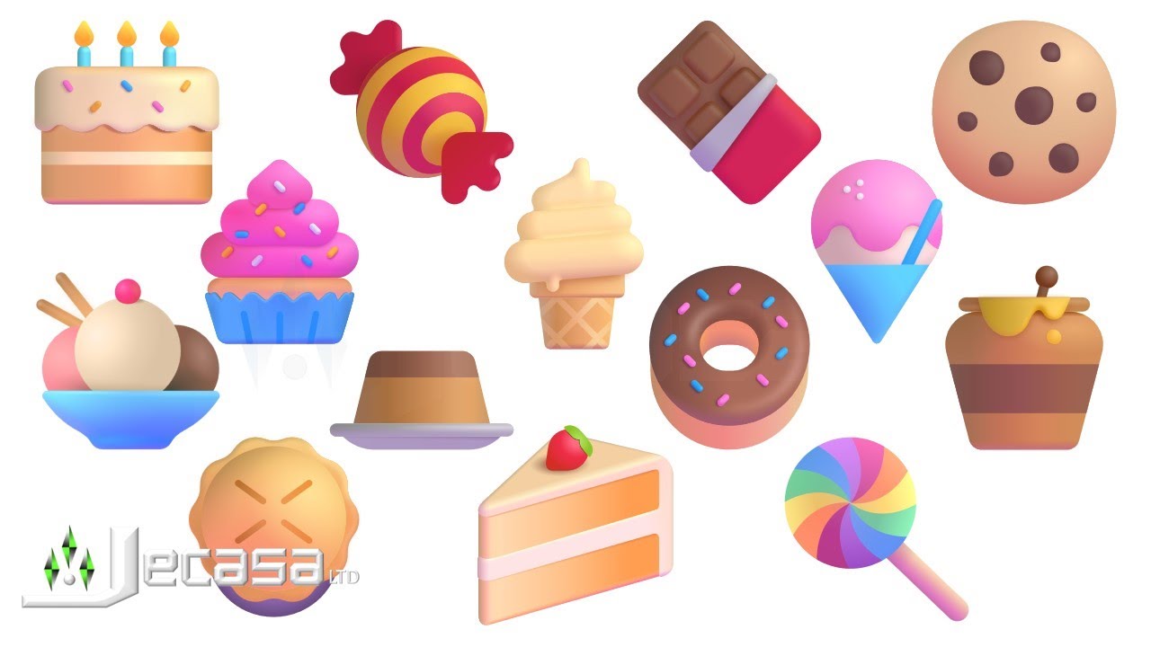3D Emoji Meanings Part 21 - Desserts and Sweet Food | Fluent Emojis ...