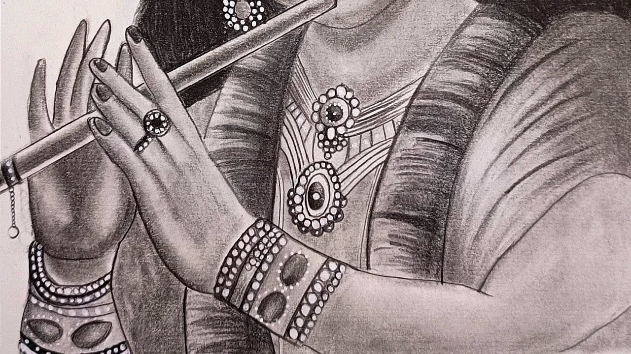 SHREE KRISHNA DRAWING//STEP BY STEP DRAWING//PENCIL SHADING - YouTube