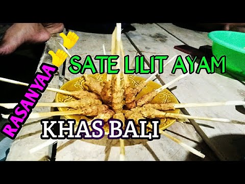 kebersamaan pemuda desa membuat sate lilit ayam, khas bali - YouTube