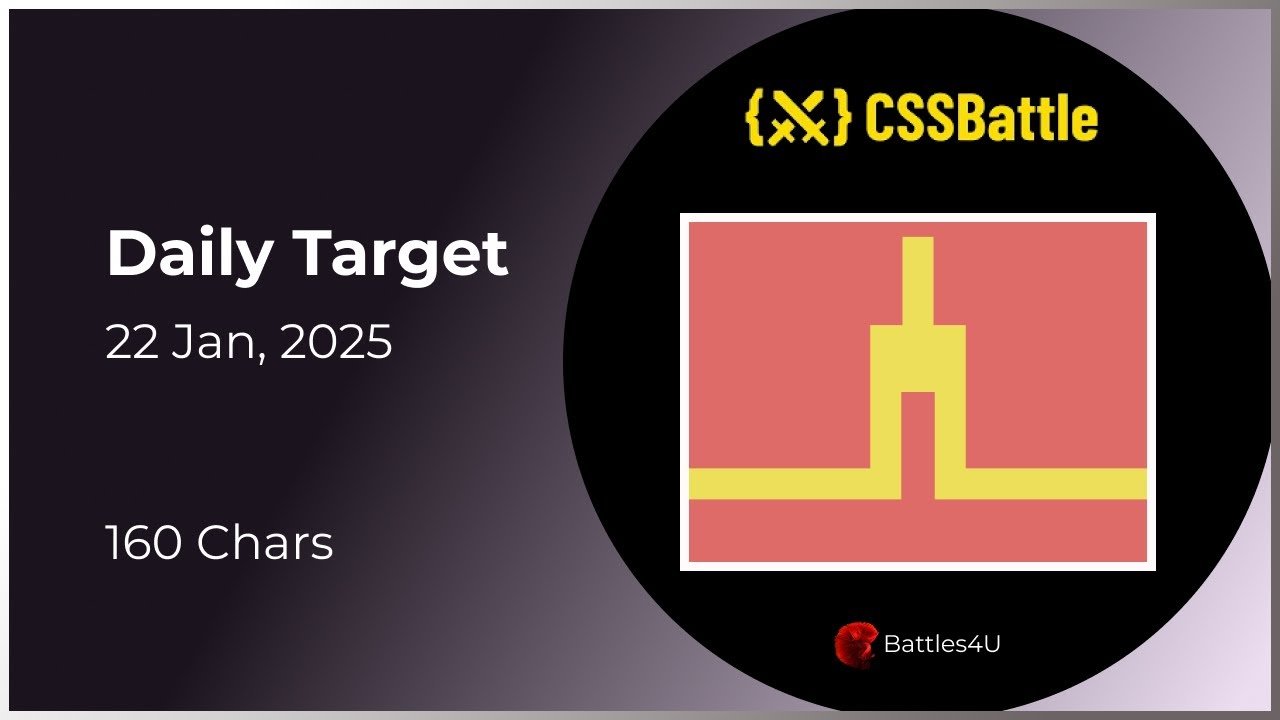 CSS battle - 22 Jan, 2025 - Daily Challenge Solution - 100% Sol | #html #css #cssbattle # ...