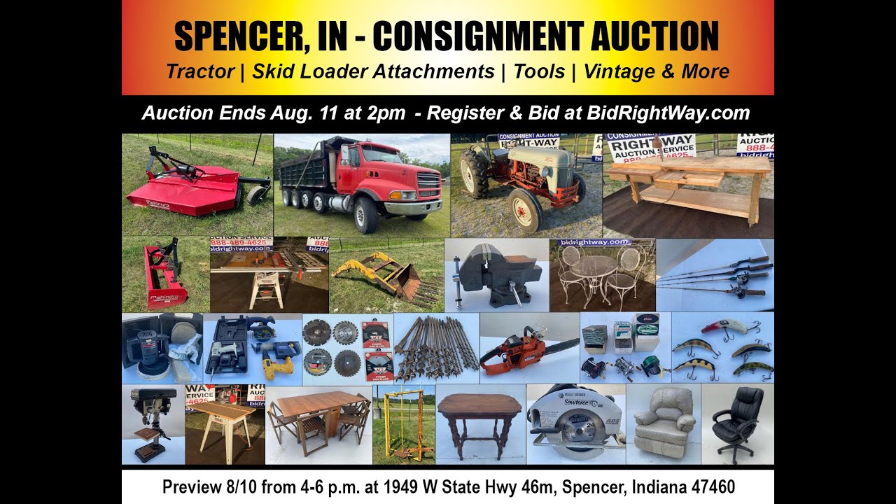Consignment Auction in Spencer, Indiana Ends 8/11/23 at 2pm - YouTube