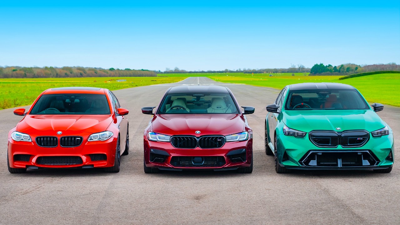 BMW M5 G90 vs F90 vs F10 - 드래그 레이스! - YouTube