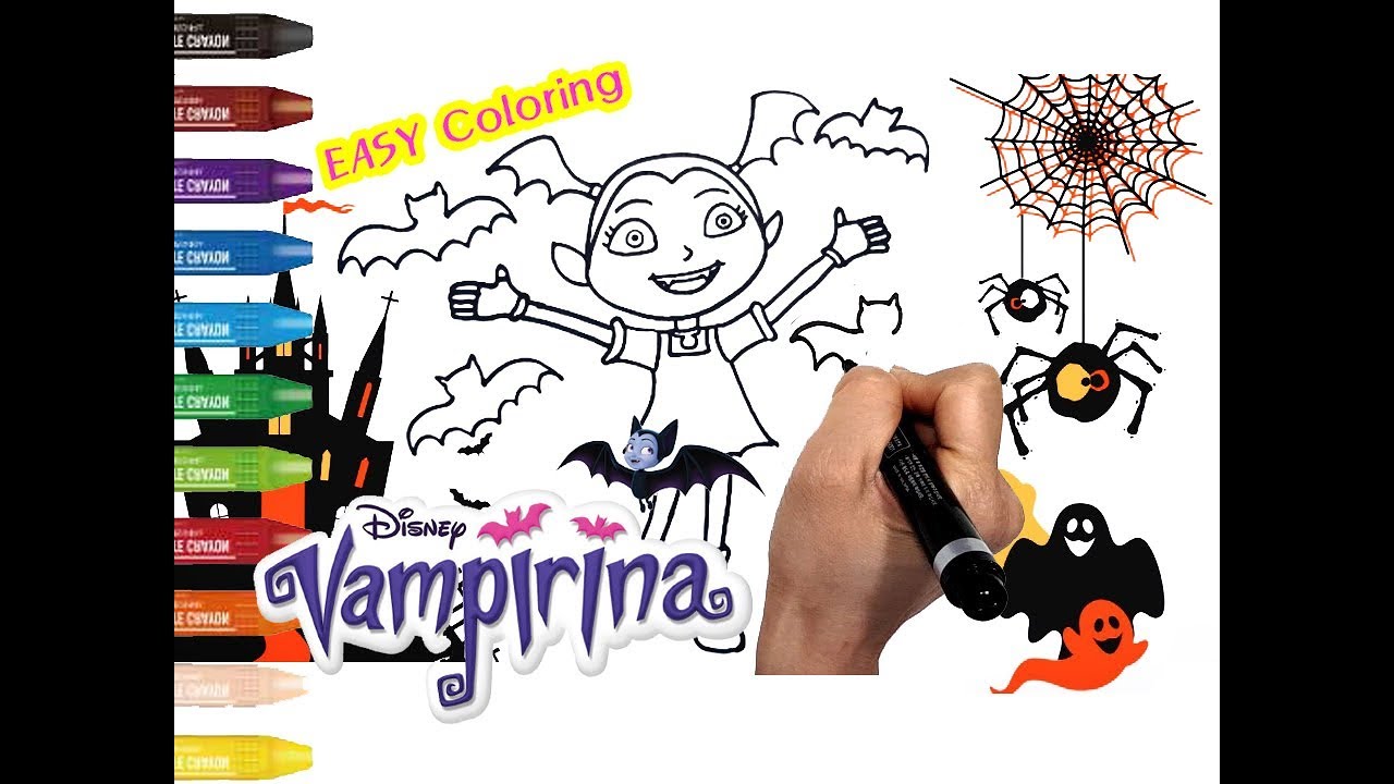 Vampirina Drawing and Coloring for Kids./ Disney Junior - YouTube