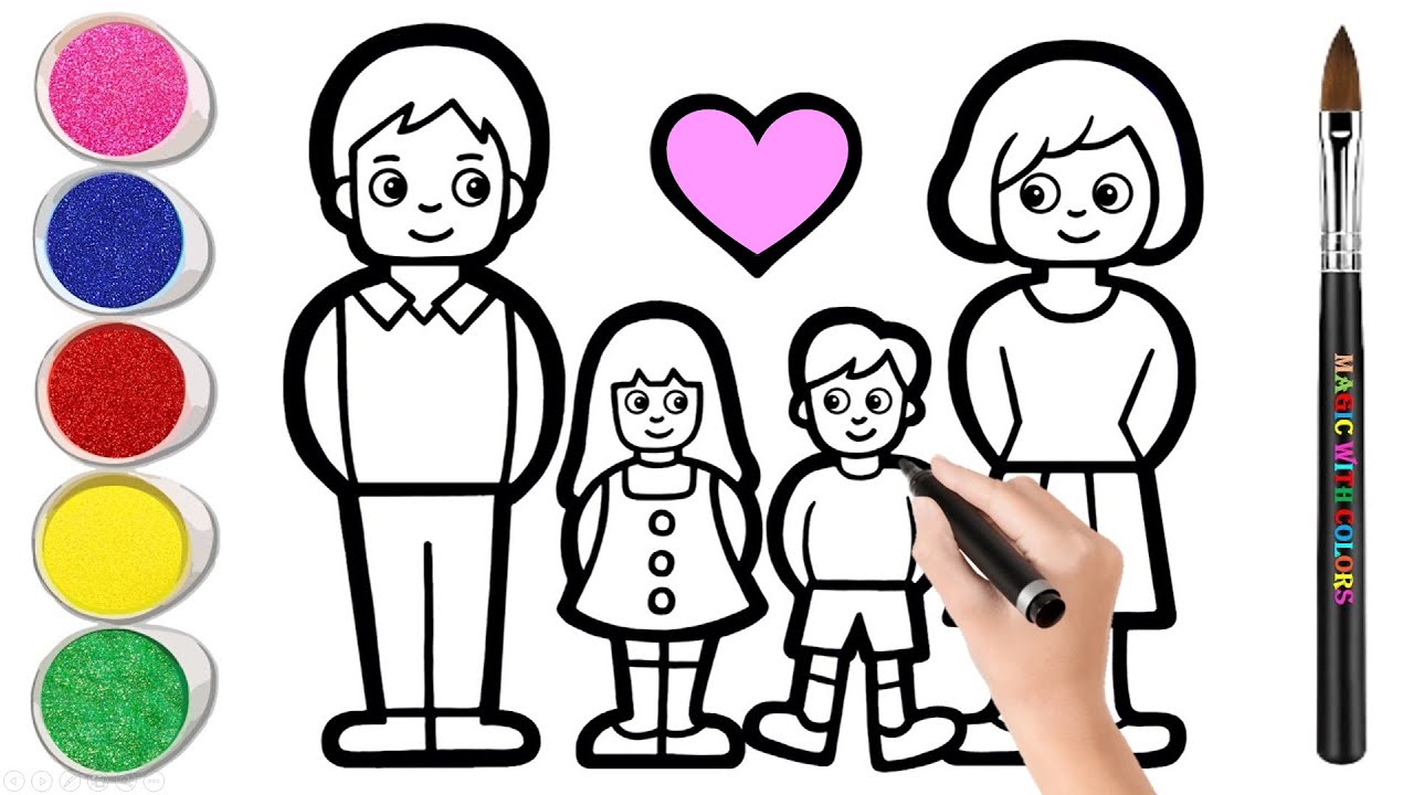 Family Drawing, Painting and Coloring for Kids & Toddlers | Basic How ...