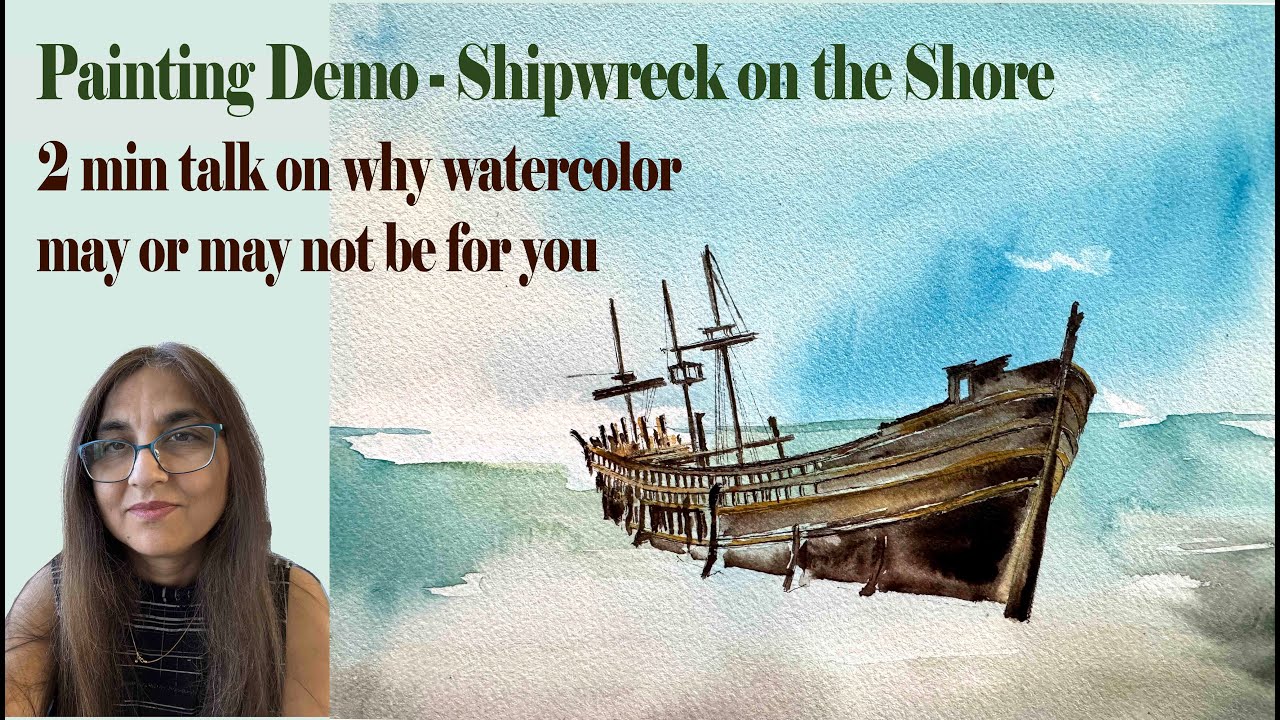 Two min talk on why watercolor may or may not be right for you. Painting Demo - Shore with ...