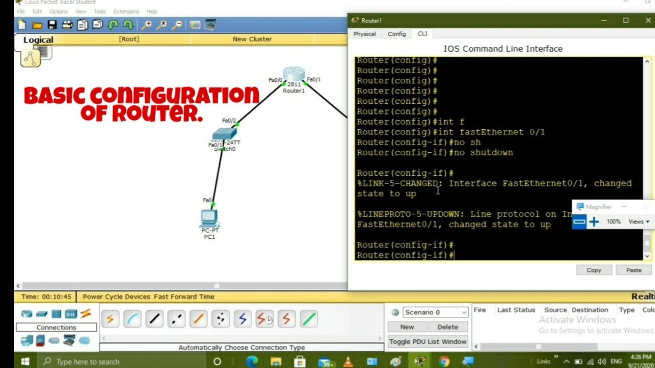 Basic Configration Of Cisco Router | Cisco Packet Tracer | Basic ...