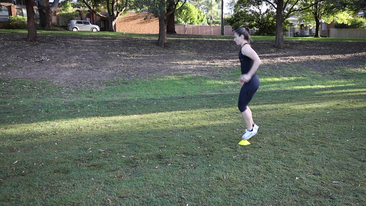 Double leg sideways cone hops - YouTube