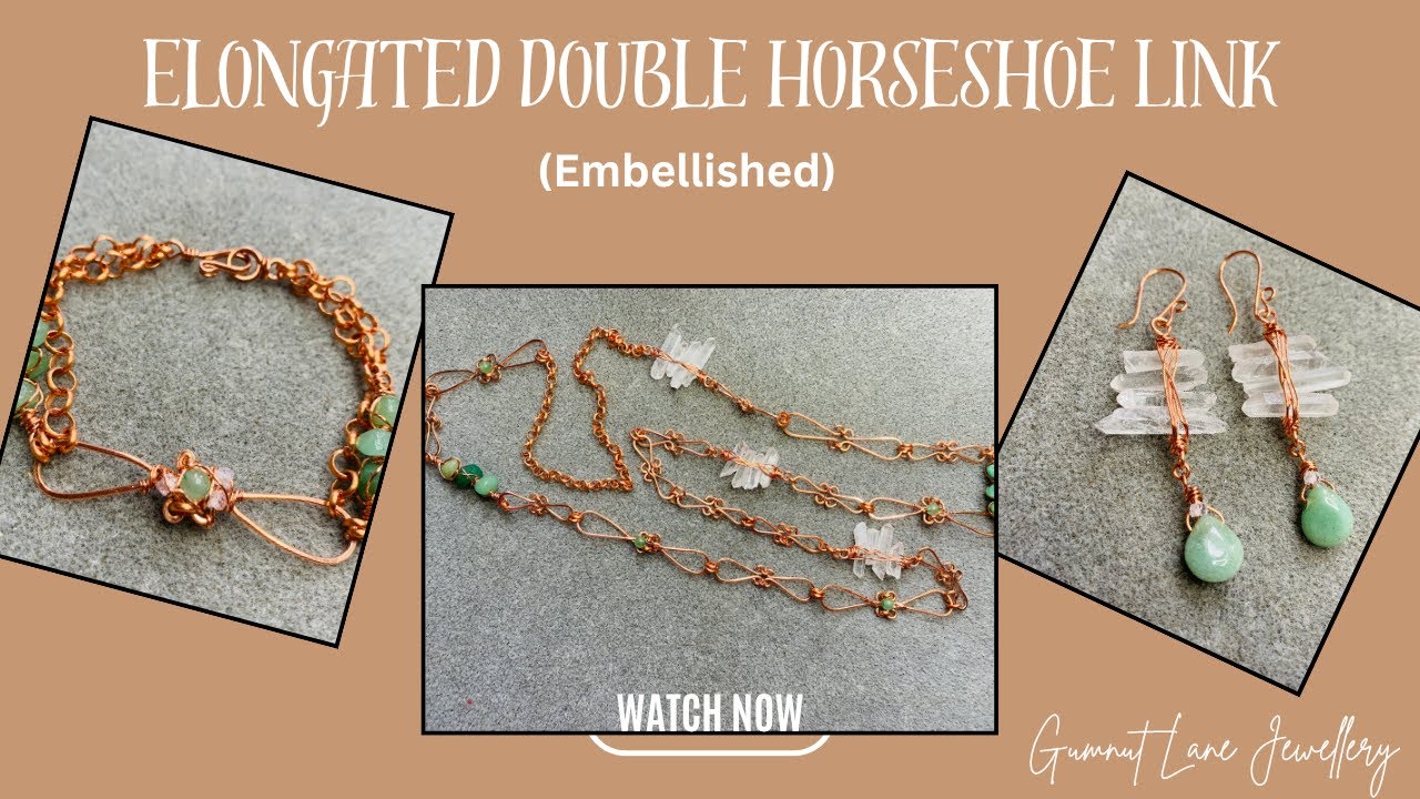 Wire Wrapped Elongated Double Horseshoe Link (Embellished) Showing ...