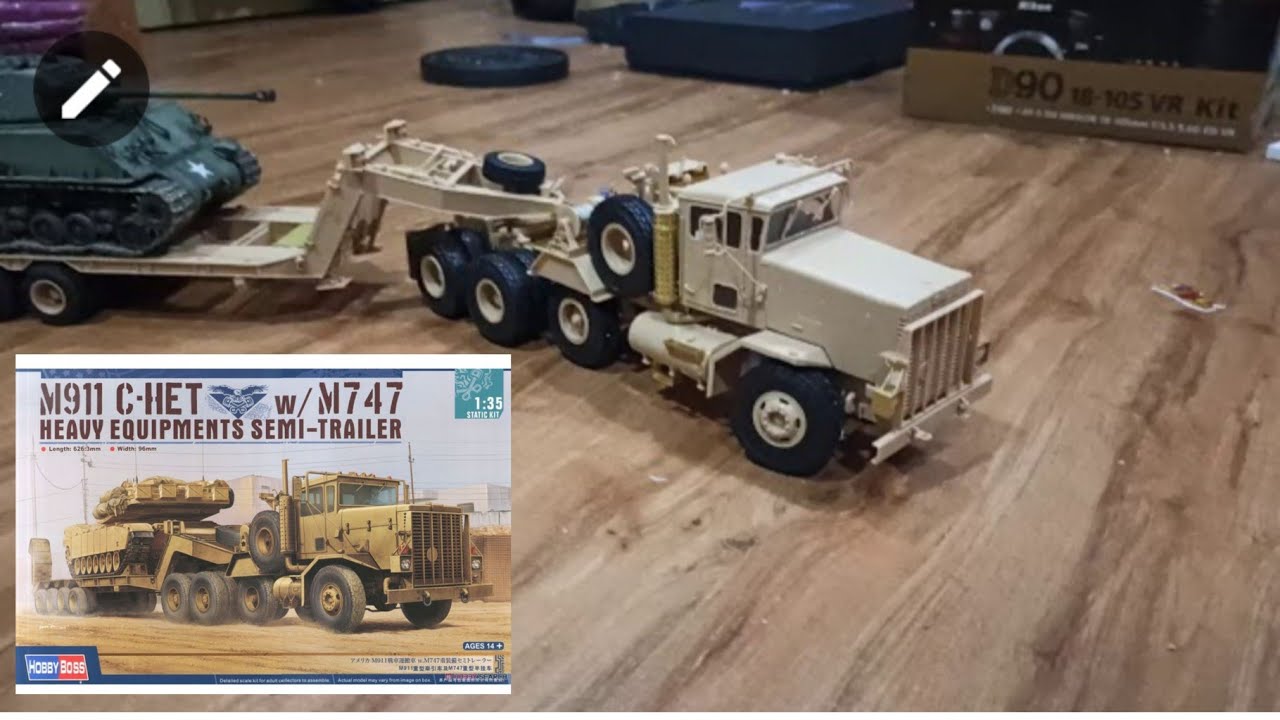 Rc Truck conversion 1/35 scale M911 C-HET w/M747 - YouTube