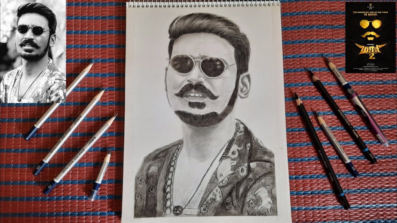 Dhanush the rowdy hero sketch drawing| mari drawing| how to draw mari ...