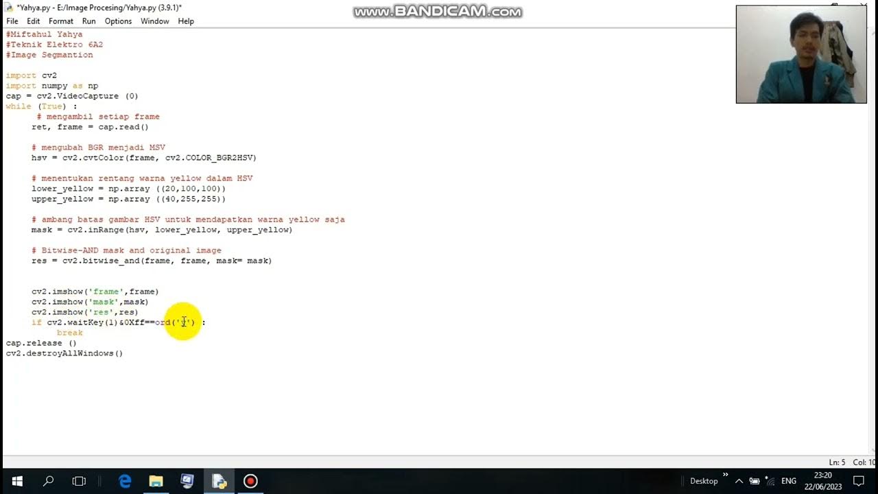 Image Segmantation with OpenCV Python (Miftahul Yahya/037) Teknik Elektro Uniska - YouTube