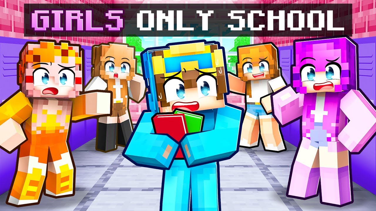 ONE BOY in an ALL GIRLS Minecraft School! - YouTube