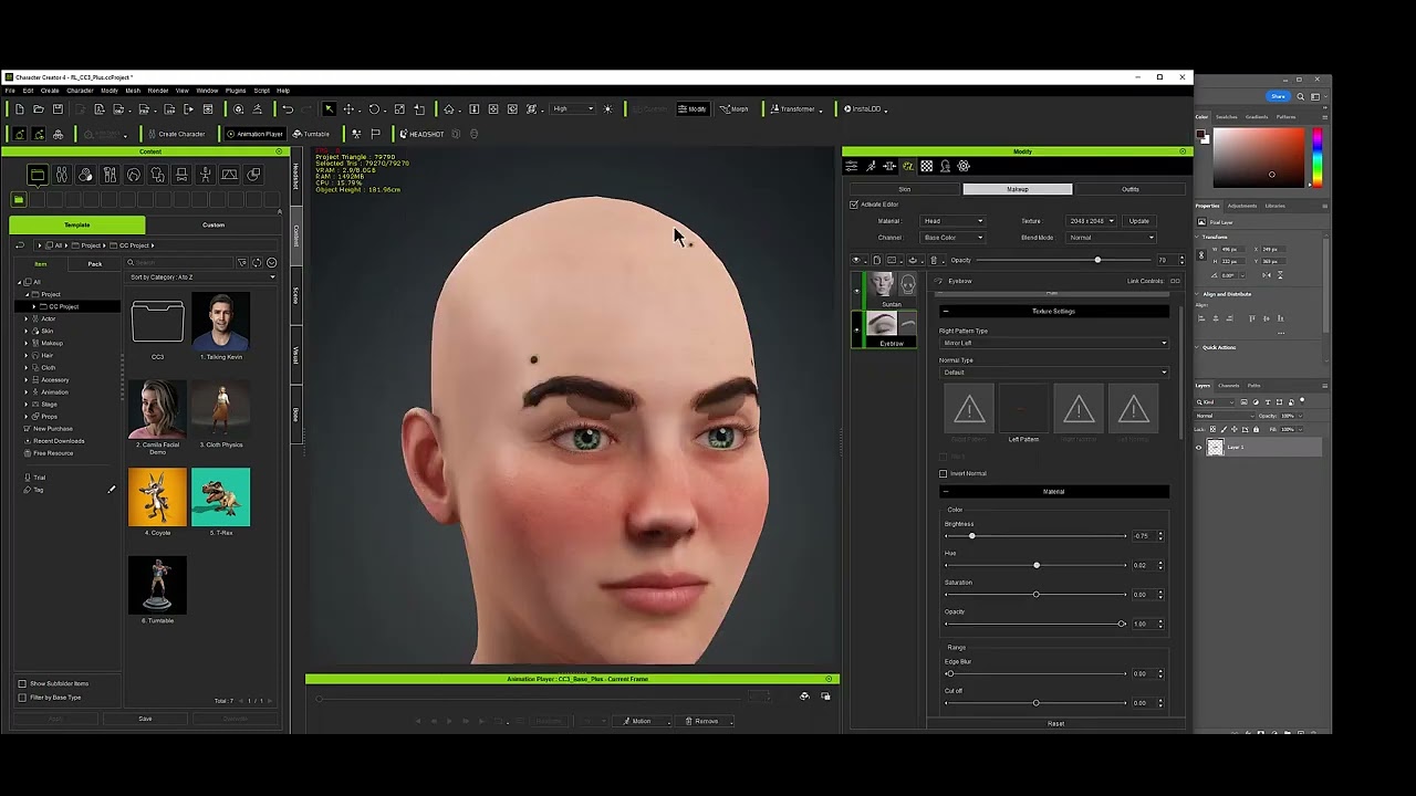 Game Dev Everyday Day 127: Character Creator Eye Brows - YouTube