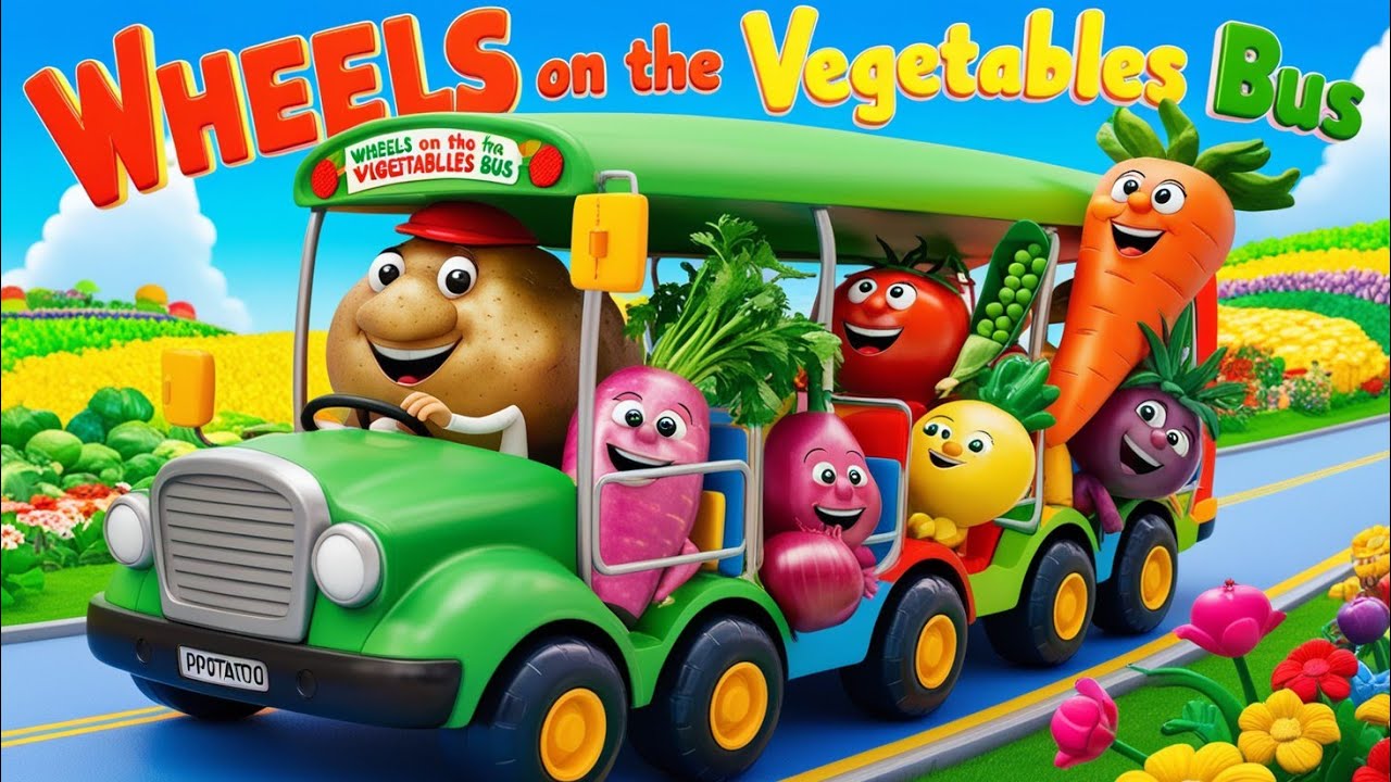"🎵 Wheels on the Vegetable Bus - Sing Along with Fun Nursery Rhymes for ...