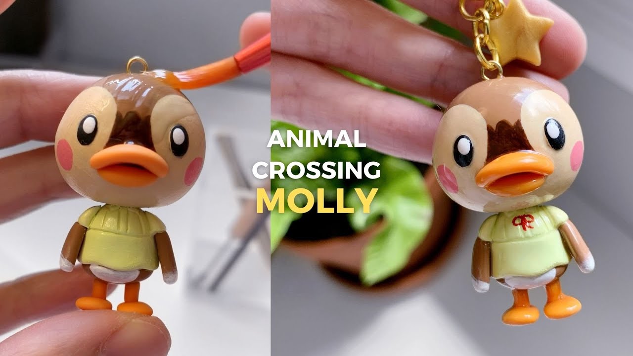 Making Molly from Animal Crossing in 1 minute 🌱🐥 | Polymer Clay Process ...