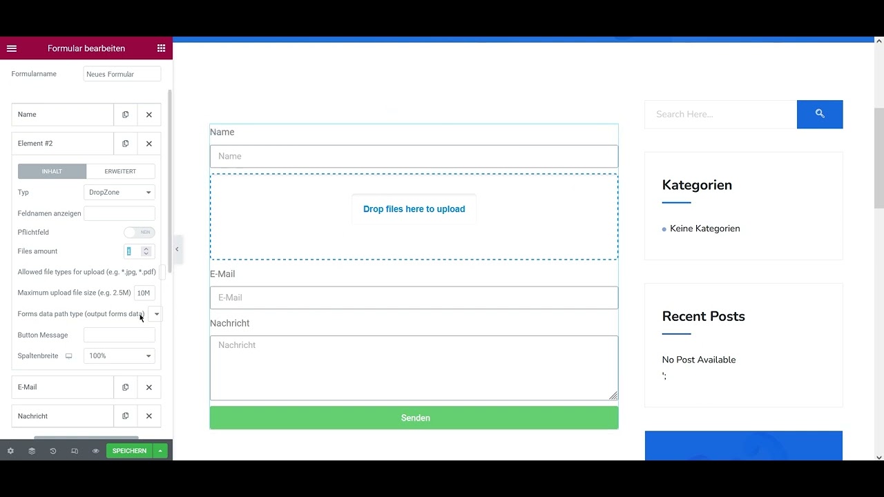 Add DropZone for Elementor Form Widget - YouTube