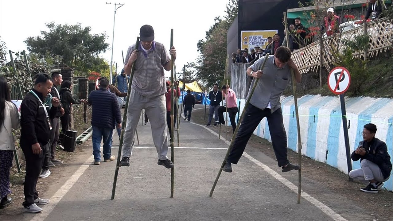 Hornbill festival 2023: Bamboo stilt race competition for tourist: USA ...