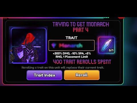 Trying to get Monarch (part 4) 400 trait rerolls spent!! Anime ...