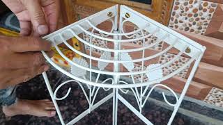 Kundi 3 Tier Plant Stand Corner Shelf Metal Flower Pot Rack | Ecofynd zen corner Metal Plant Stand