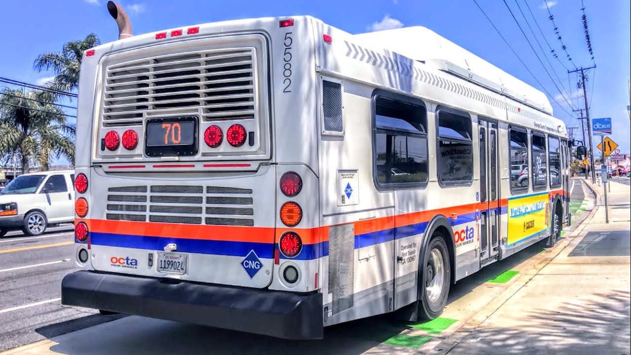 OCTA 2007 New Flyer C40LFR #5582 Route 70 to Tustin Metrolink Station ...