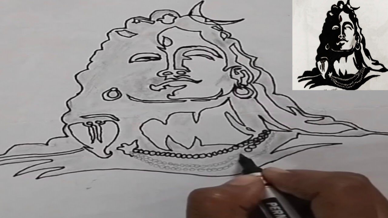adiyogi shiv ji drawing kese kare🙏 ll how to draw lord shiv drawing ...