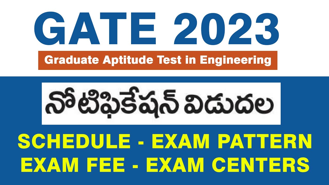 GATE 2023 Notification Full Details | Papers & Syllabus | Schedule ...