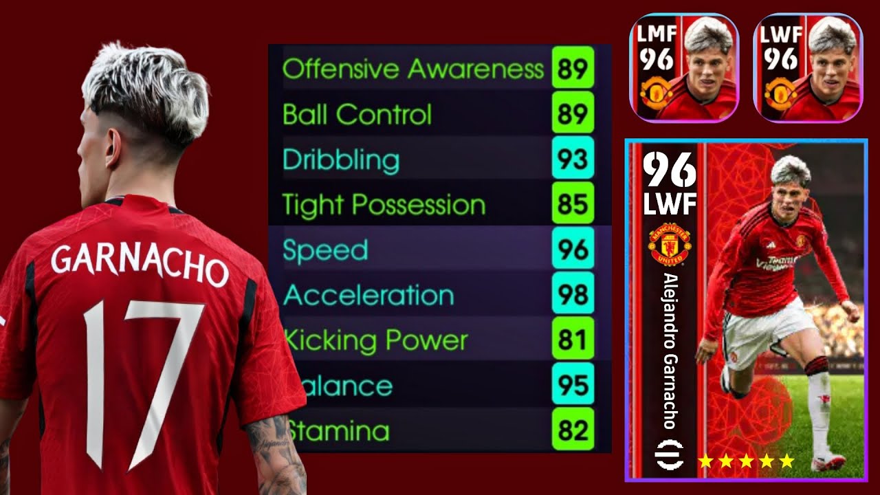 How to train New Garnacho 96 card | EFOOTBALL 2024 mobile - YouTube