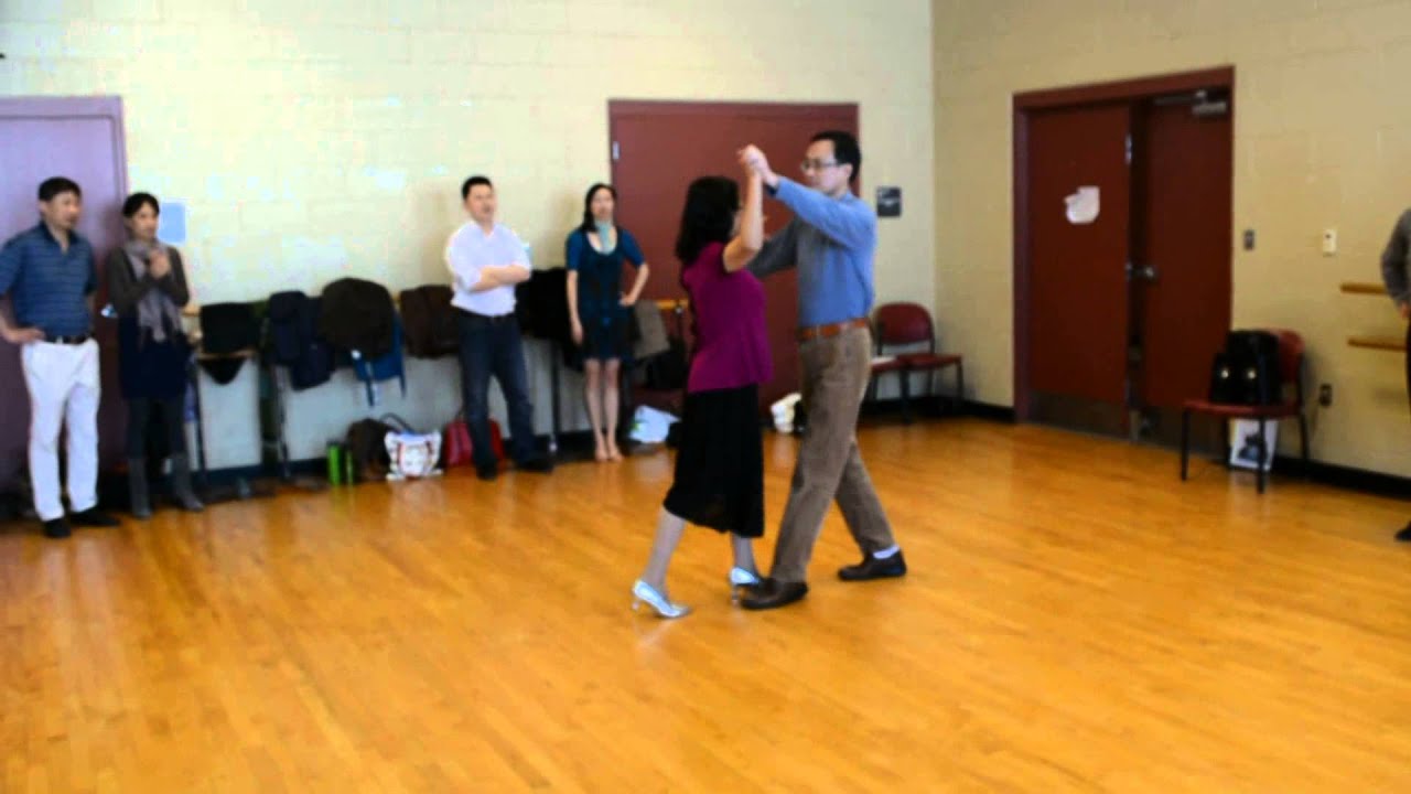 Rumba, box step + underarm turn and cross body lead by students - YouTube