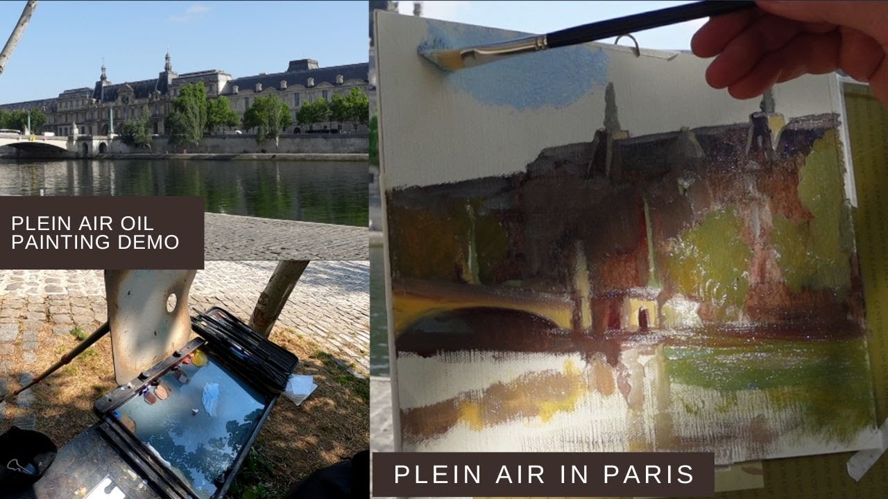 PLEIN AIR IN PARIS quick demo on the Seine with Jon Bradham - YouTube