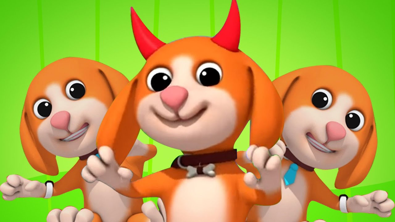 Five Little Puppies, Nursery Rhymes & Kindergarten Song for Kids - YouTube