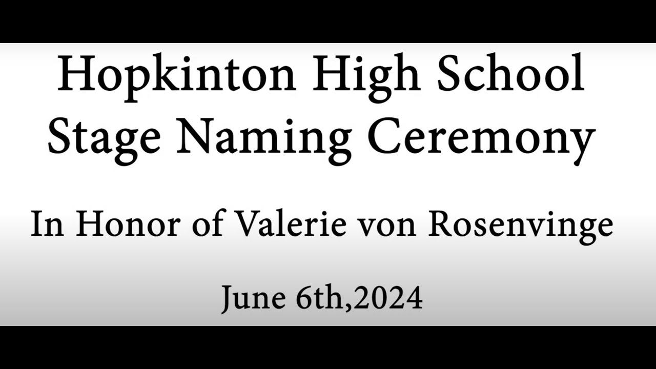 HHS Stage Naming Ceremony: June 6, 2024 - YouTube
