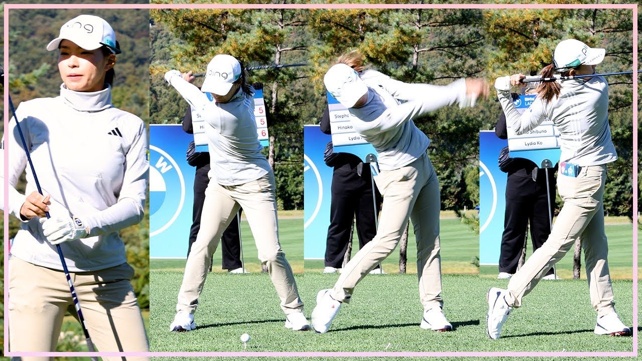 [4k] LPGA BMW 2023 시부노 히나코의 누가봐도 완벽한 루틴과 스윙! - YouTube