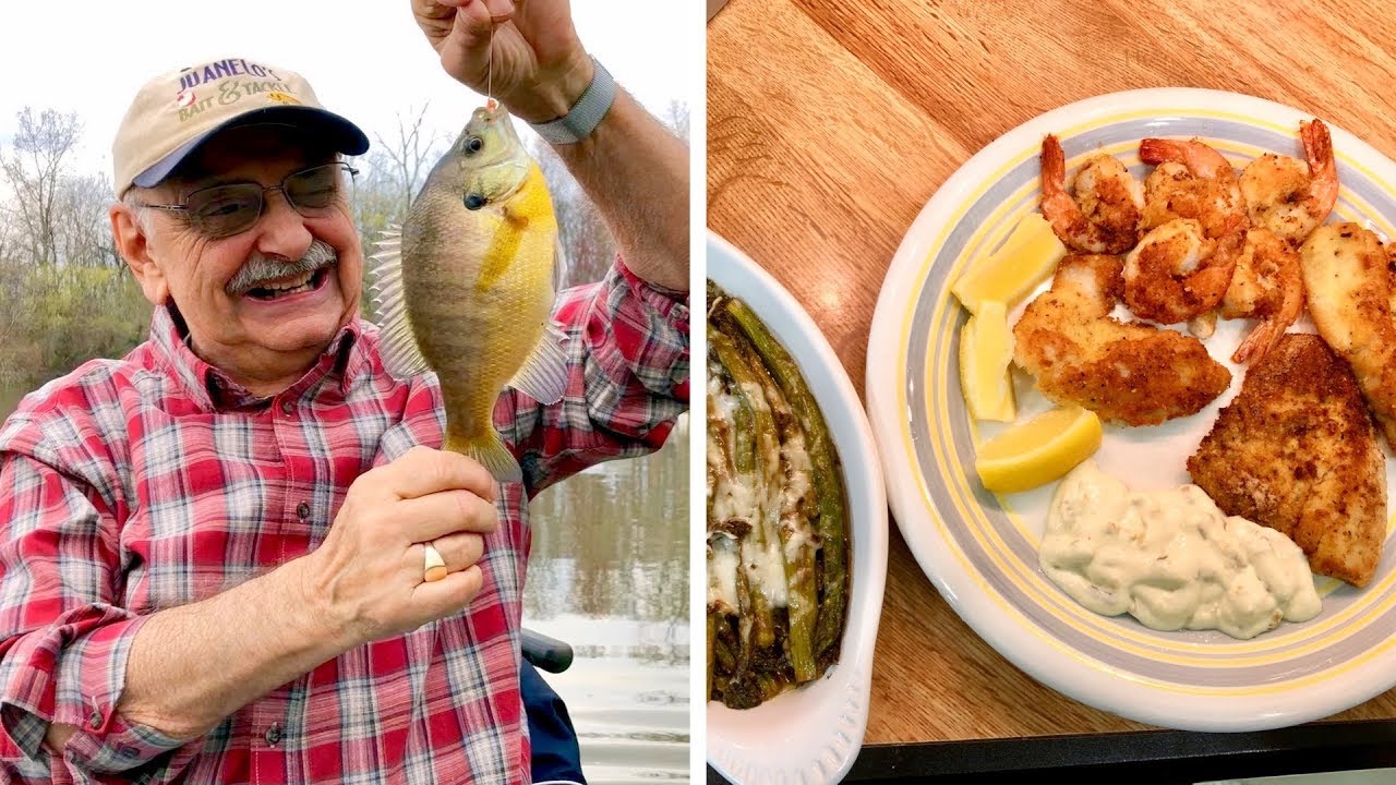 Fishing for Potato Crusted Bluegill (low carb, minimal skill) - YouTube