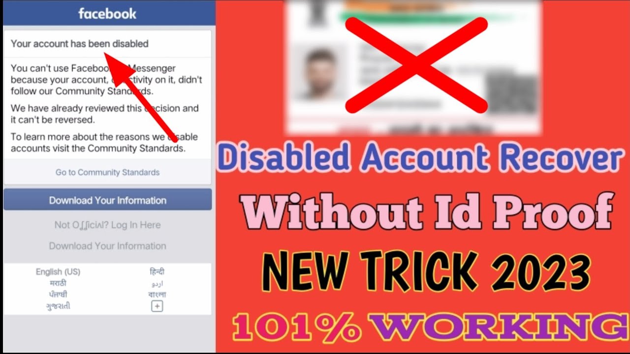 Disabled Account Recovery Without Id Proof 2023 || Your Account Has ...