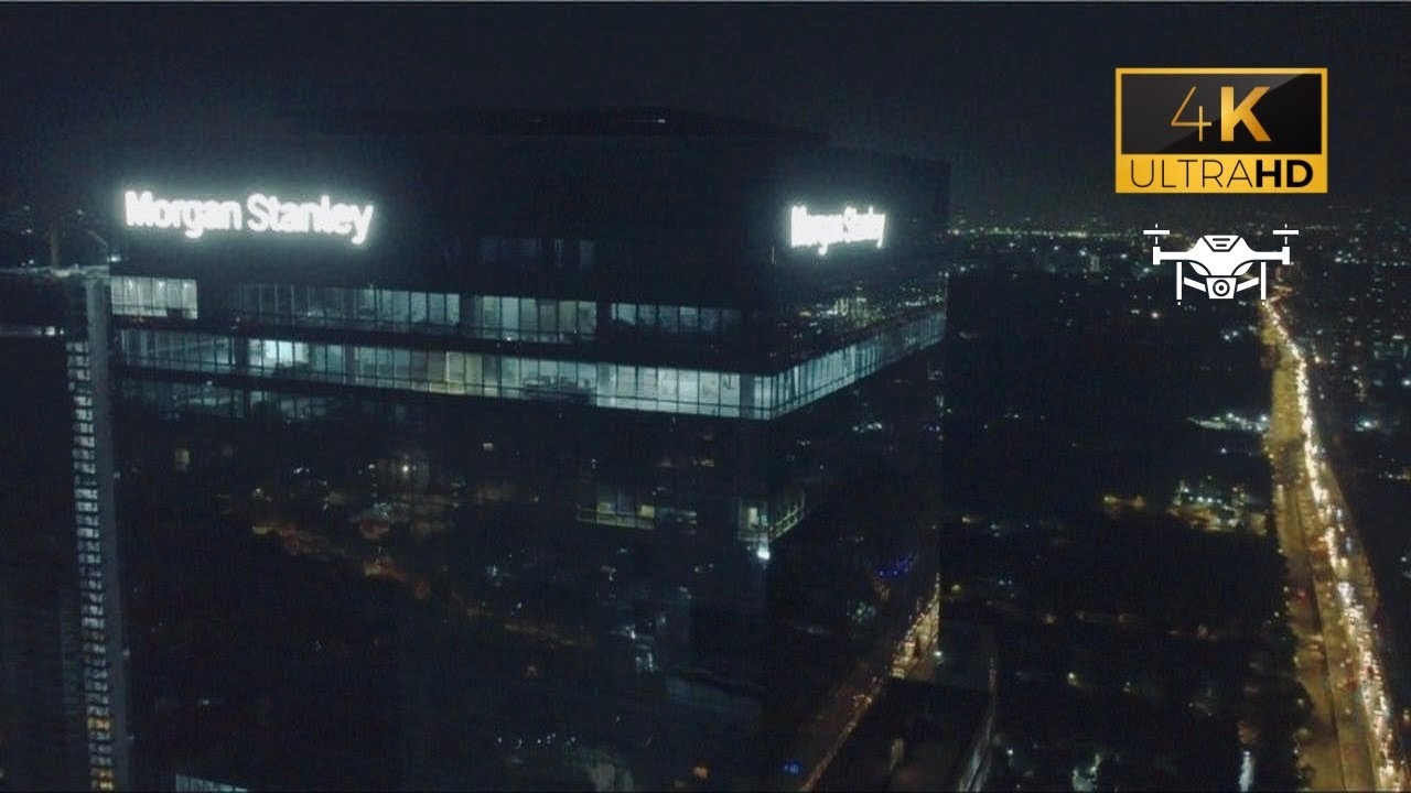 NEW MORGAN STANLEY BUILDING: NIGHT TIME DRONE FOOTAGE IN GOREGAON EAST ...