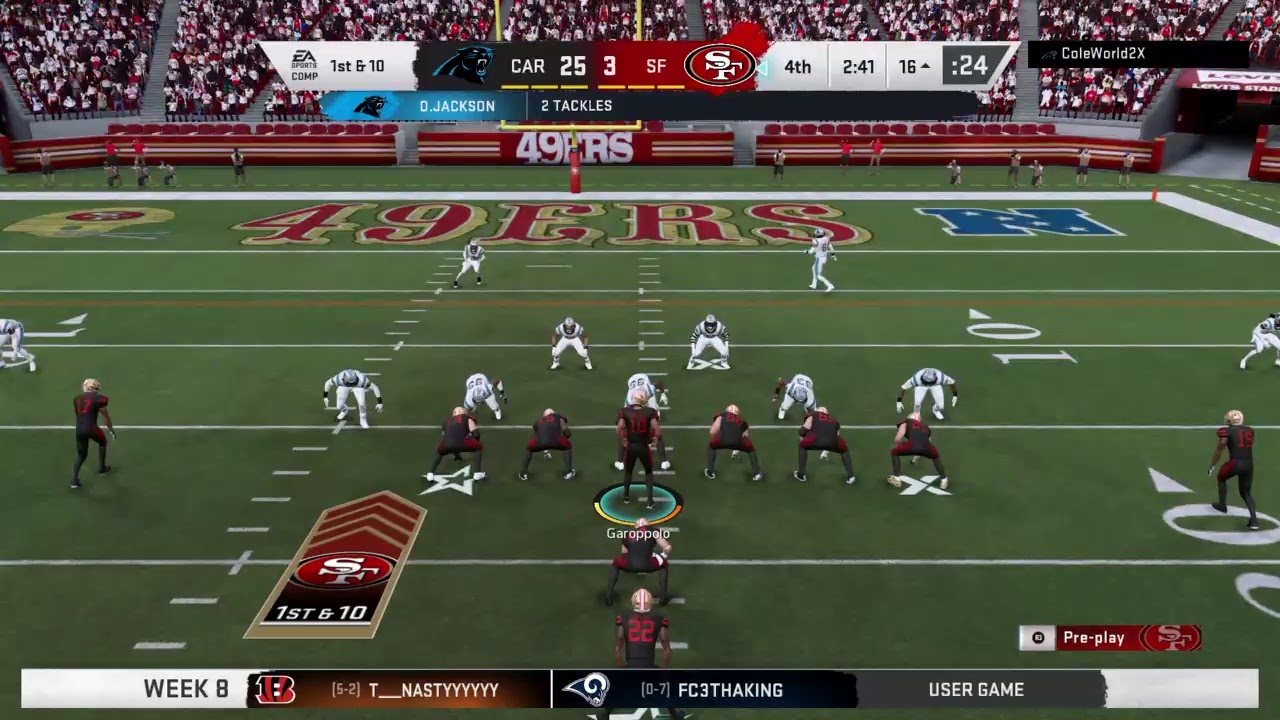 Smash Madden League Year 1/Week 8 9ers/Panthers - YouTube