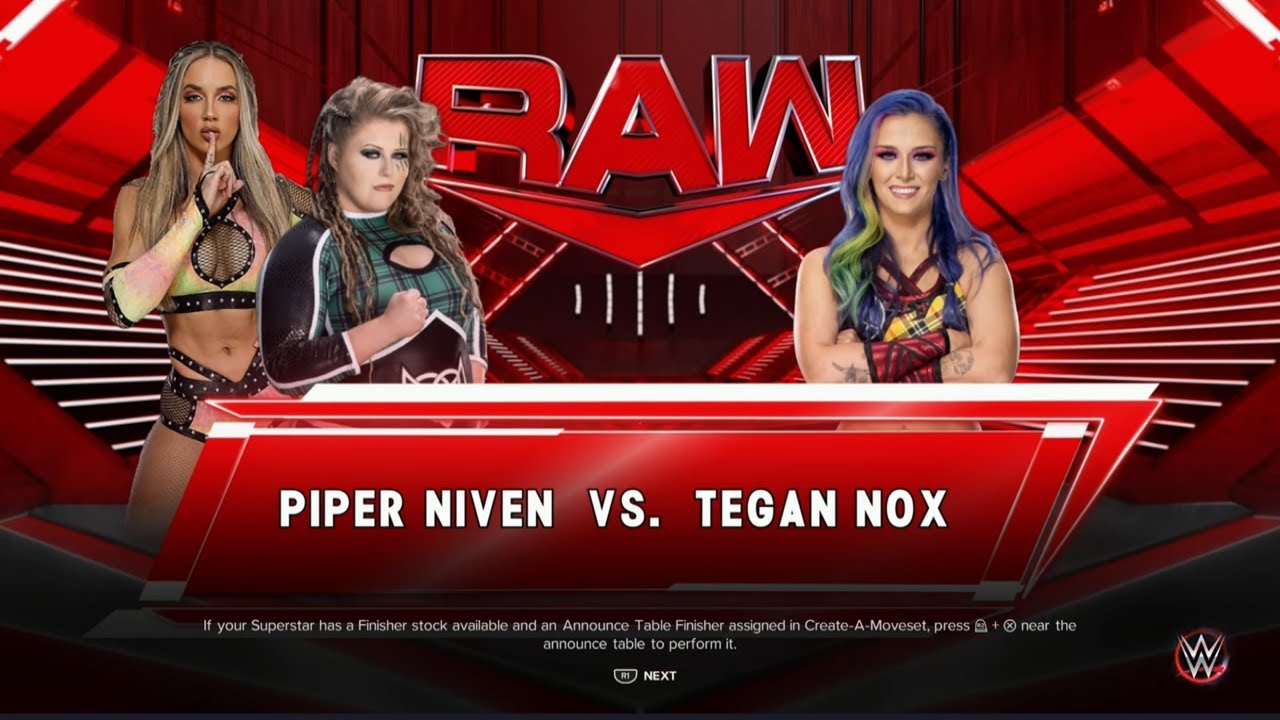WWE Monday Night Raw Tegan Nox vs Piper Niven - YouTube